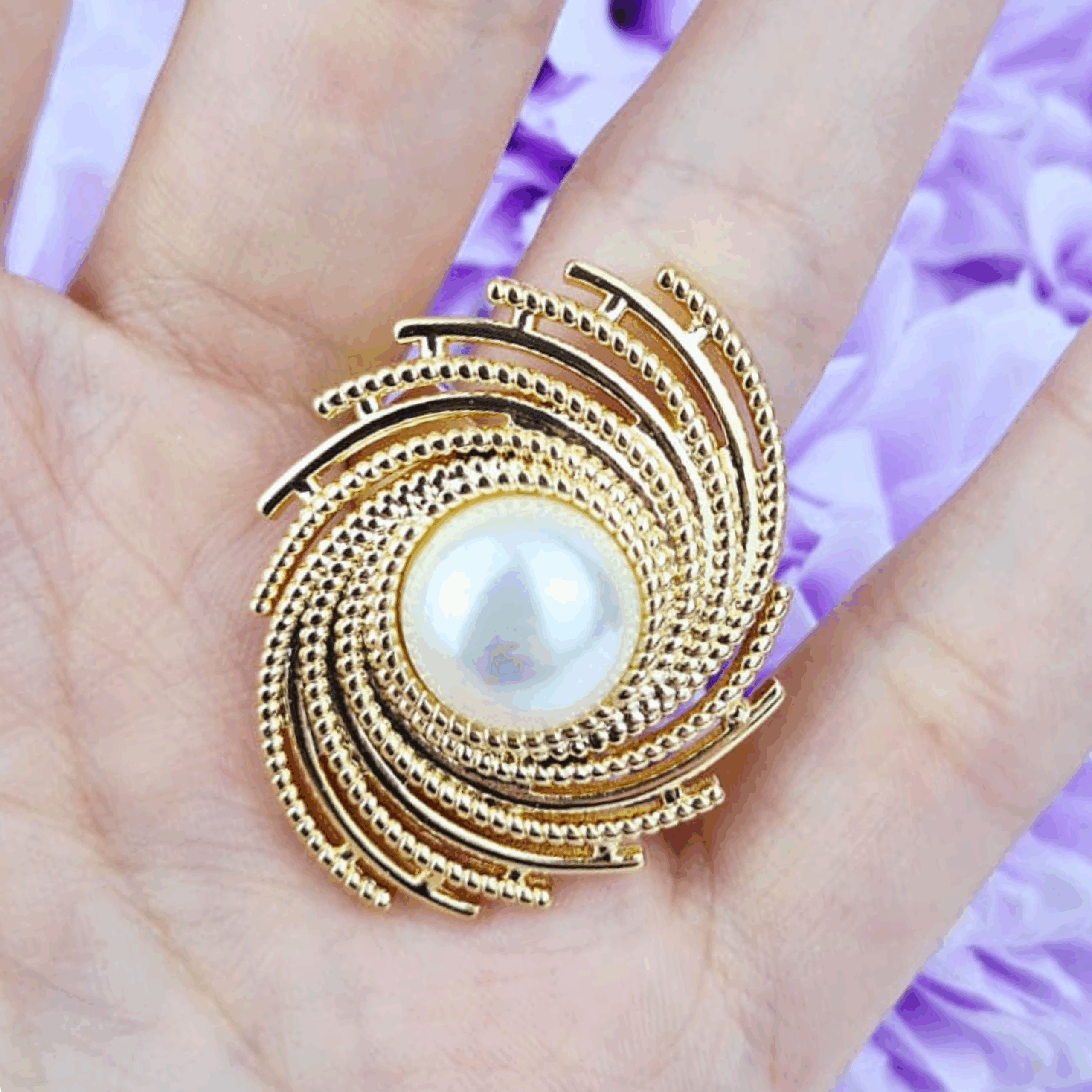 Perla maxi con espiral - Cleox ACCESSORIES Anillo maxi con perla y ...